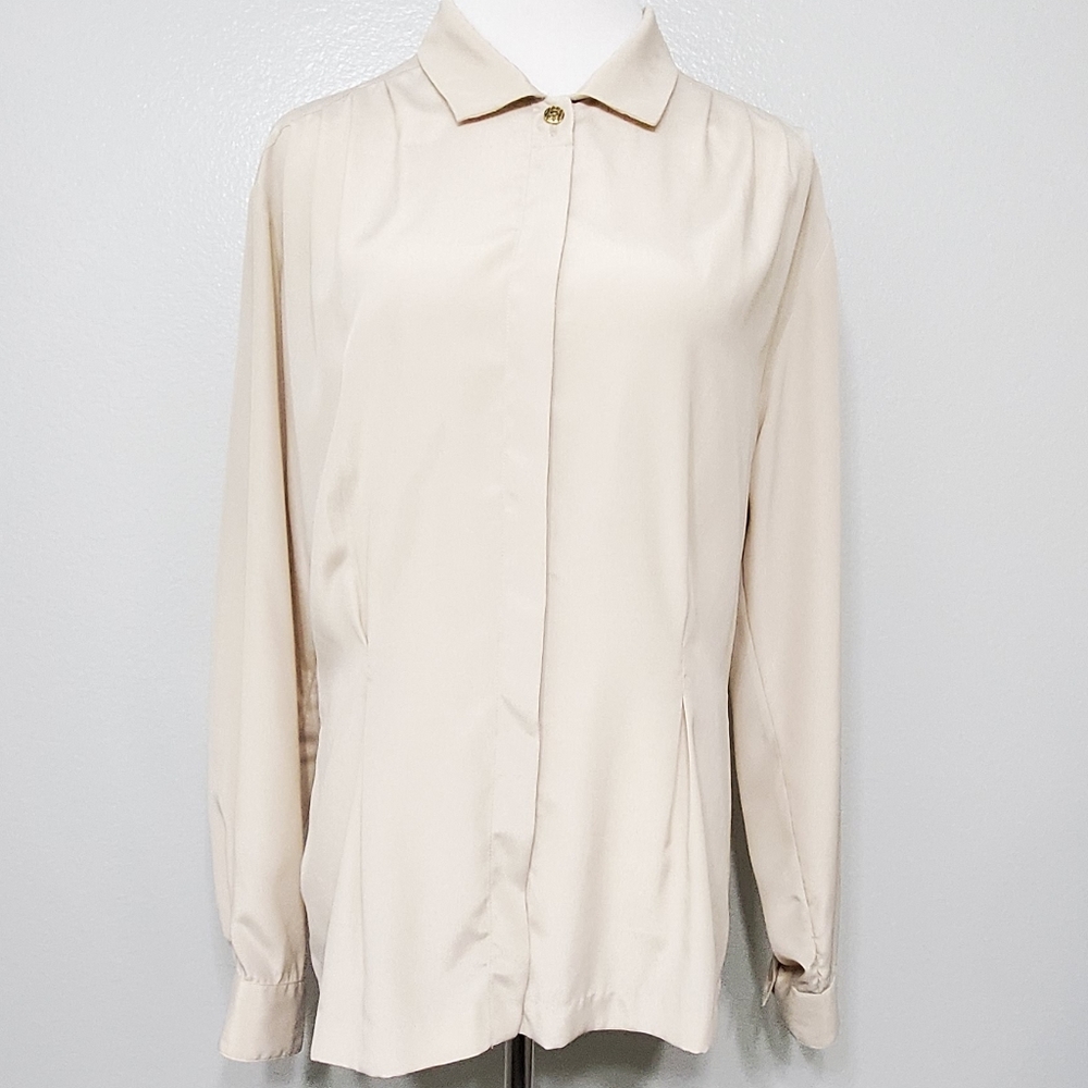 Vintage Christian Dior Flowy Career Blouse Top - Gem